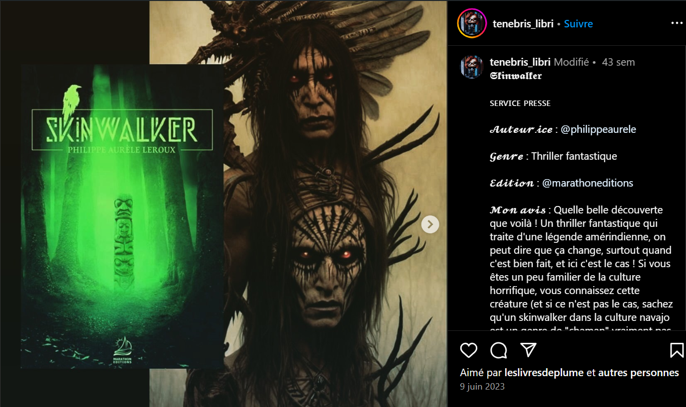 Chronique de archi_lectures : Skinwalker - Marathon Editions